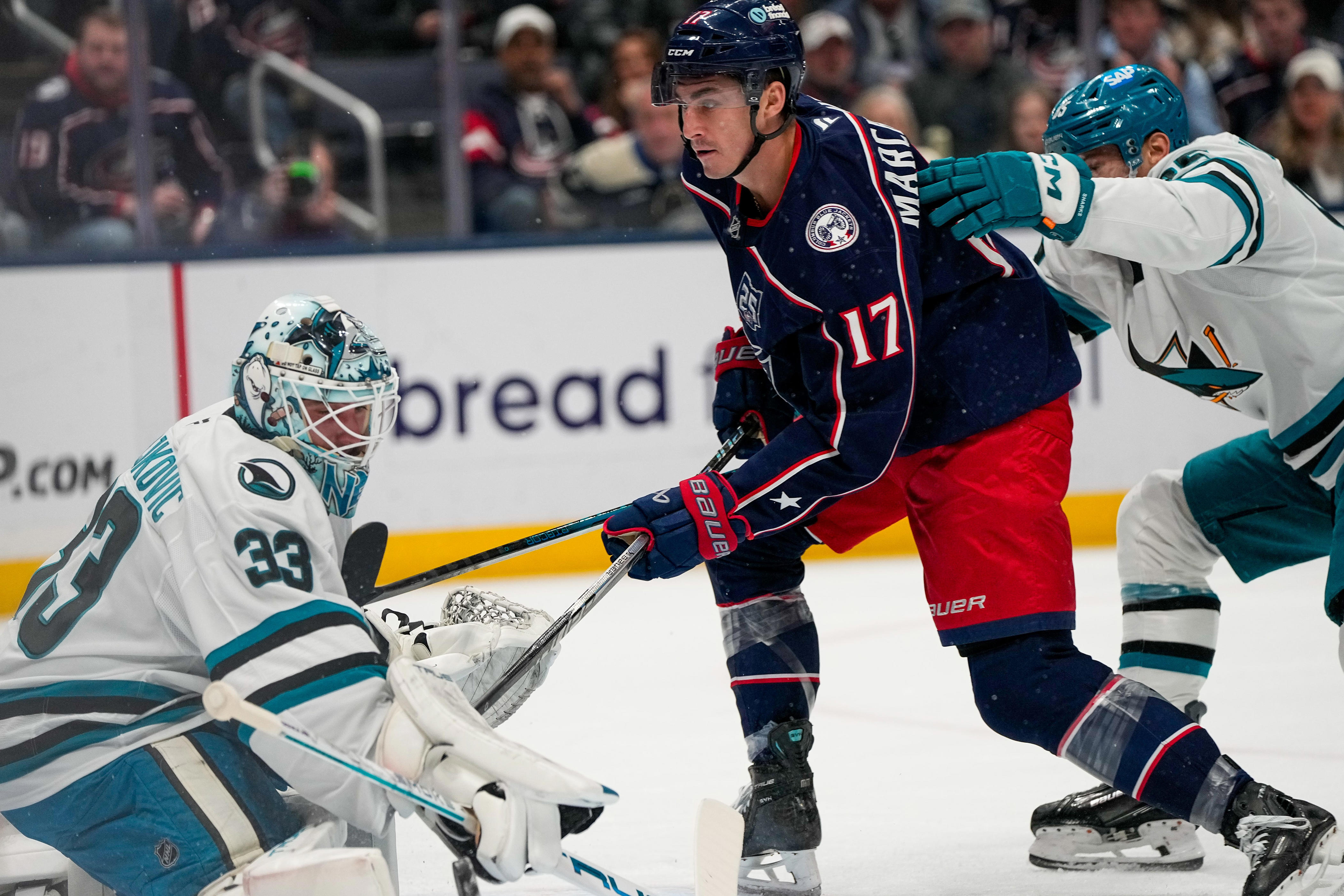 Columbus Blue Jackets' Mason Marchment signs with San Jose Sharks