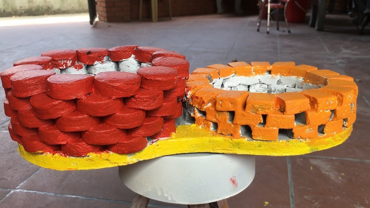 Making beautiful flower pots // Stacking blocks way up high ...