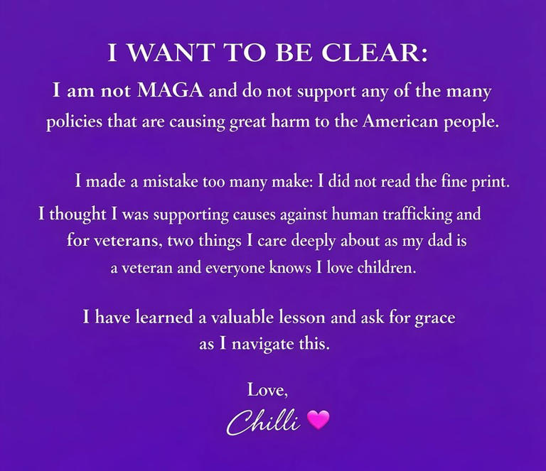 TLC singer Chilli reveals political stance after donating to Trump ...