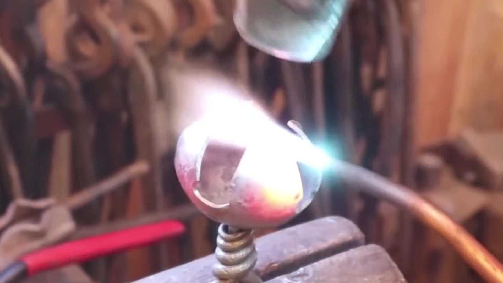 Forging jingle bells for the holidays