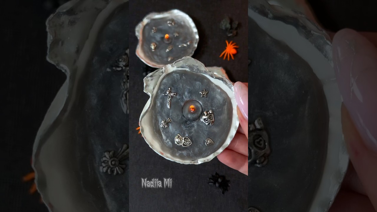 Spooky Halloween shell candle DIY 🕯️ | ASMR satisfying