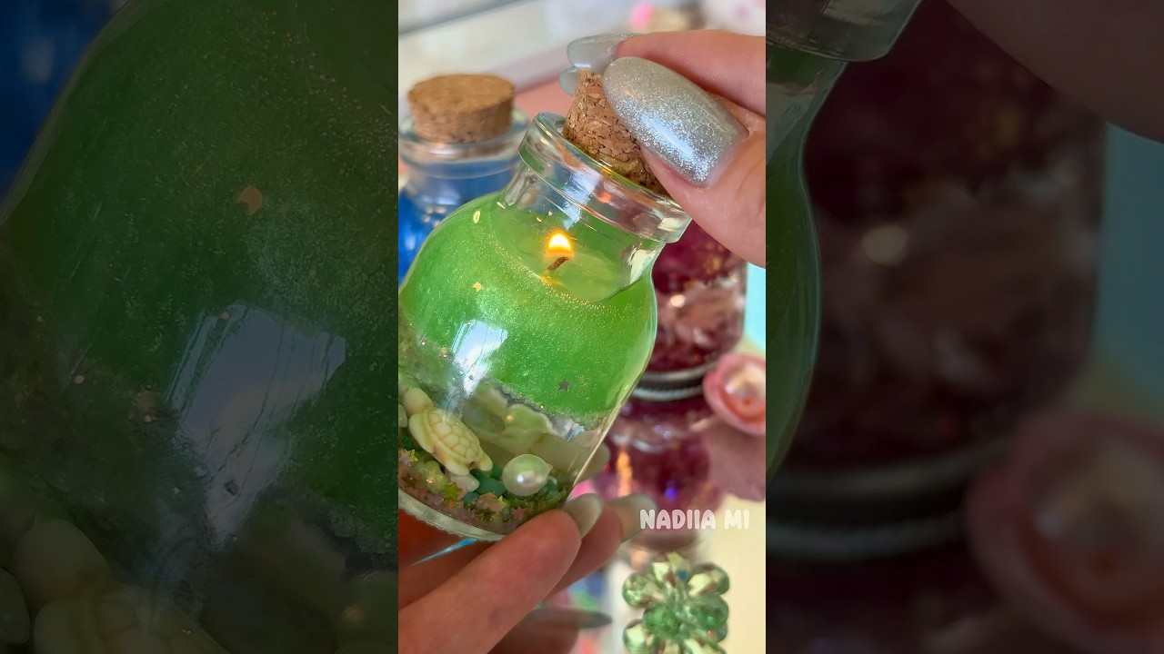 Satisfying sea‑inspired water candle ASMR DIY💚 🐚
