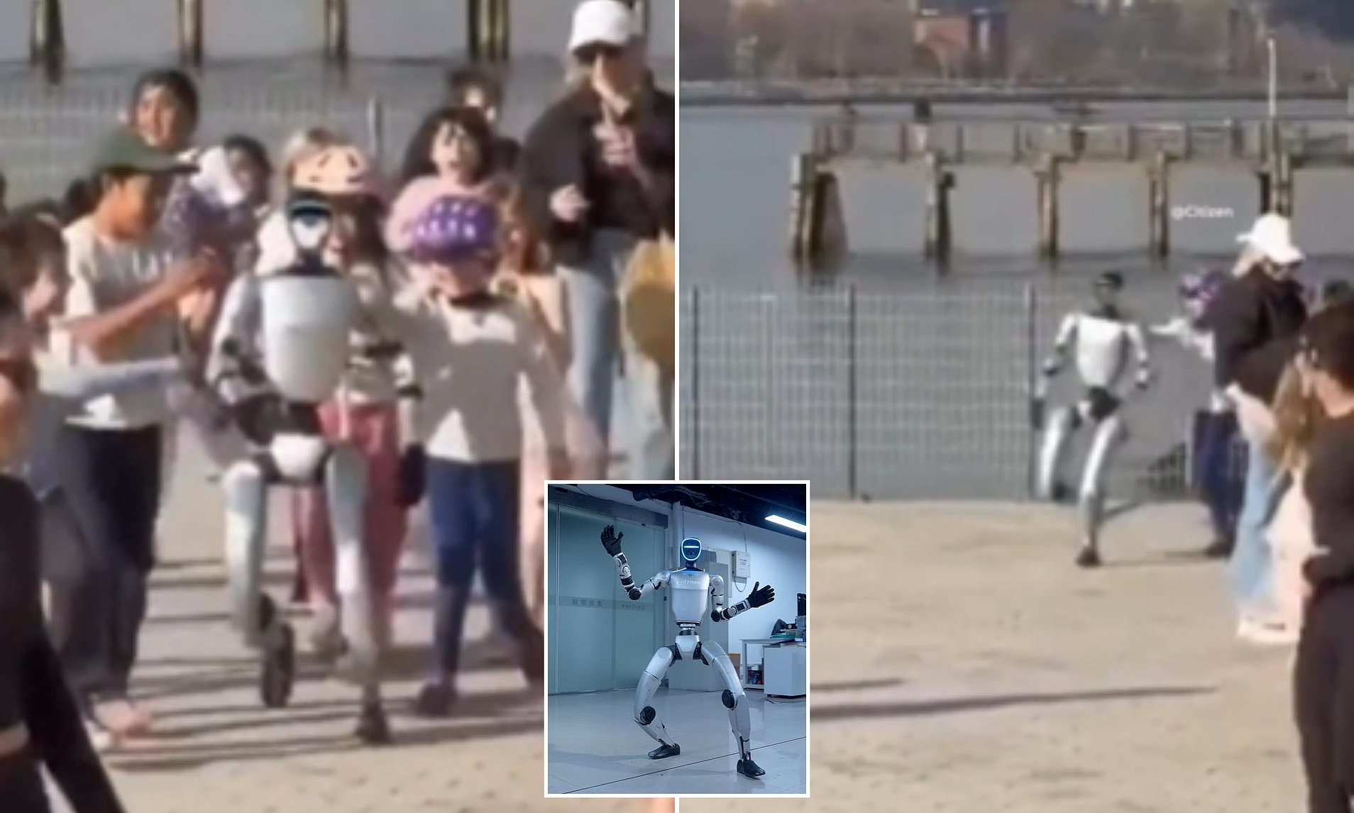 Humanoid robot spreads joy in New York City as children chase it ...