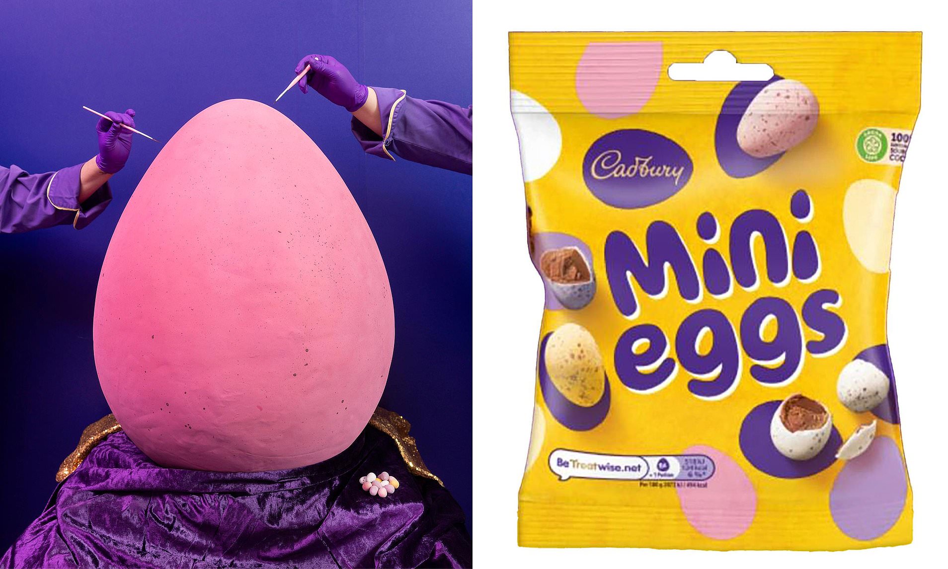 Cadbury unveils the world's largest Mini Egg weighing 55kg - the same ...