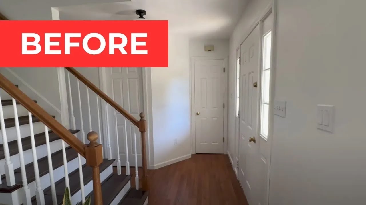 She tapes up her wall for this jaw dropping entryway idea!