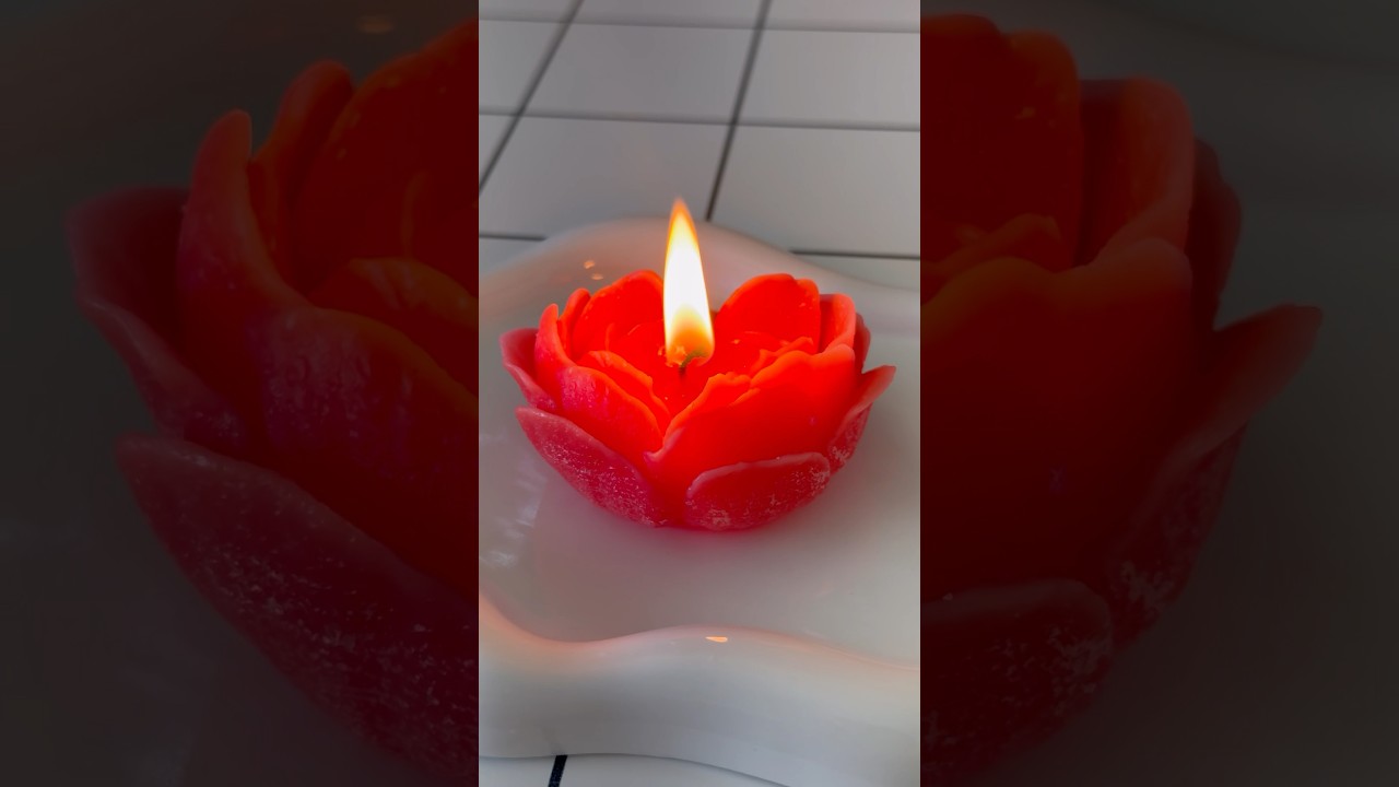 DIY rose candle | ASMR candle making🌹♥️