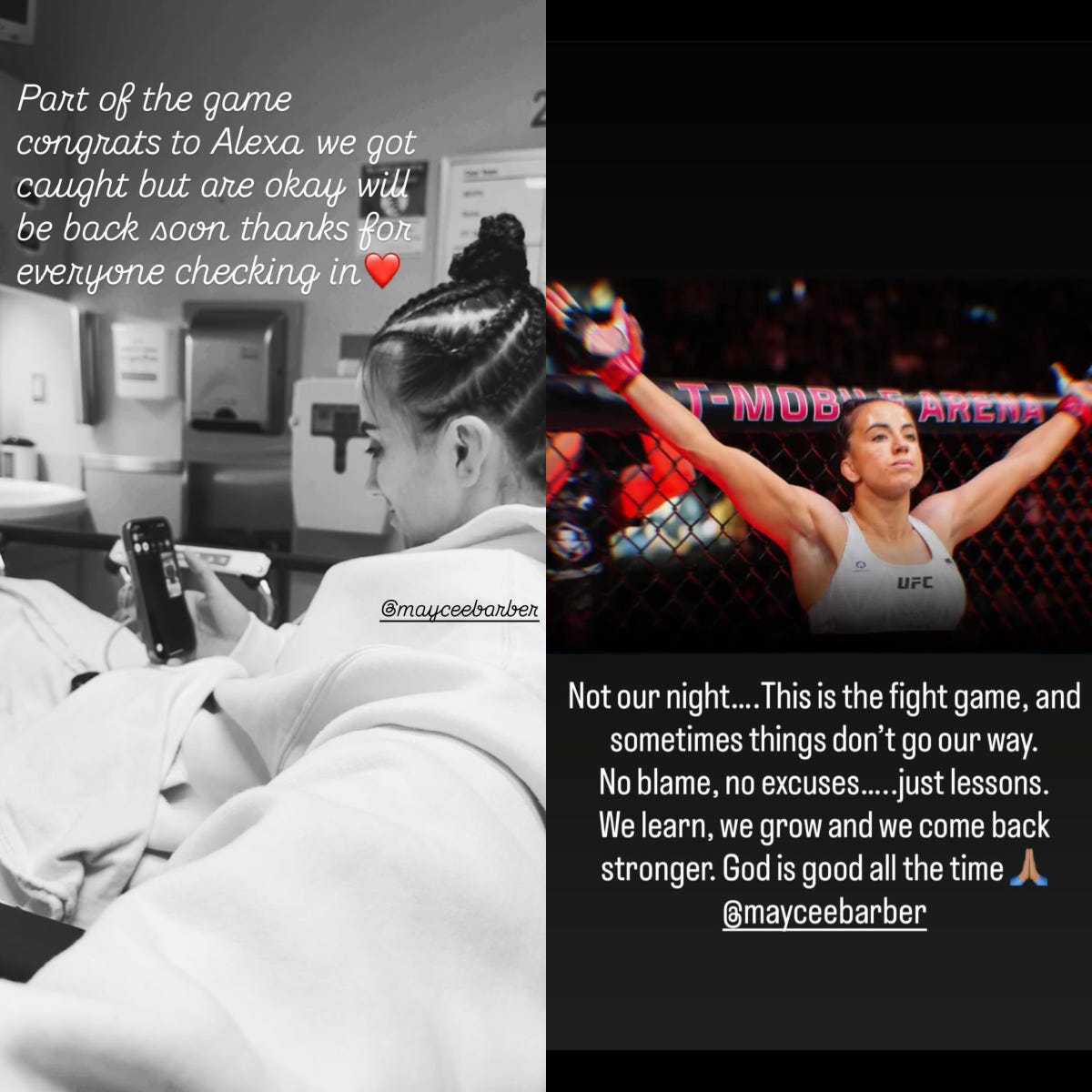 Maycee Barber's team gives health update after scary UFC Seattle loss