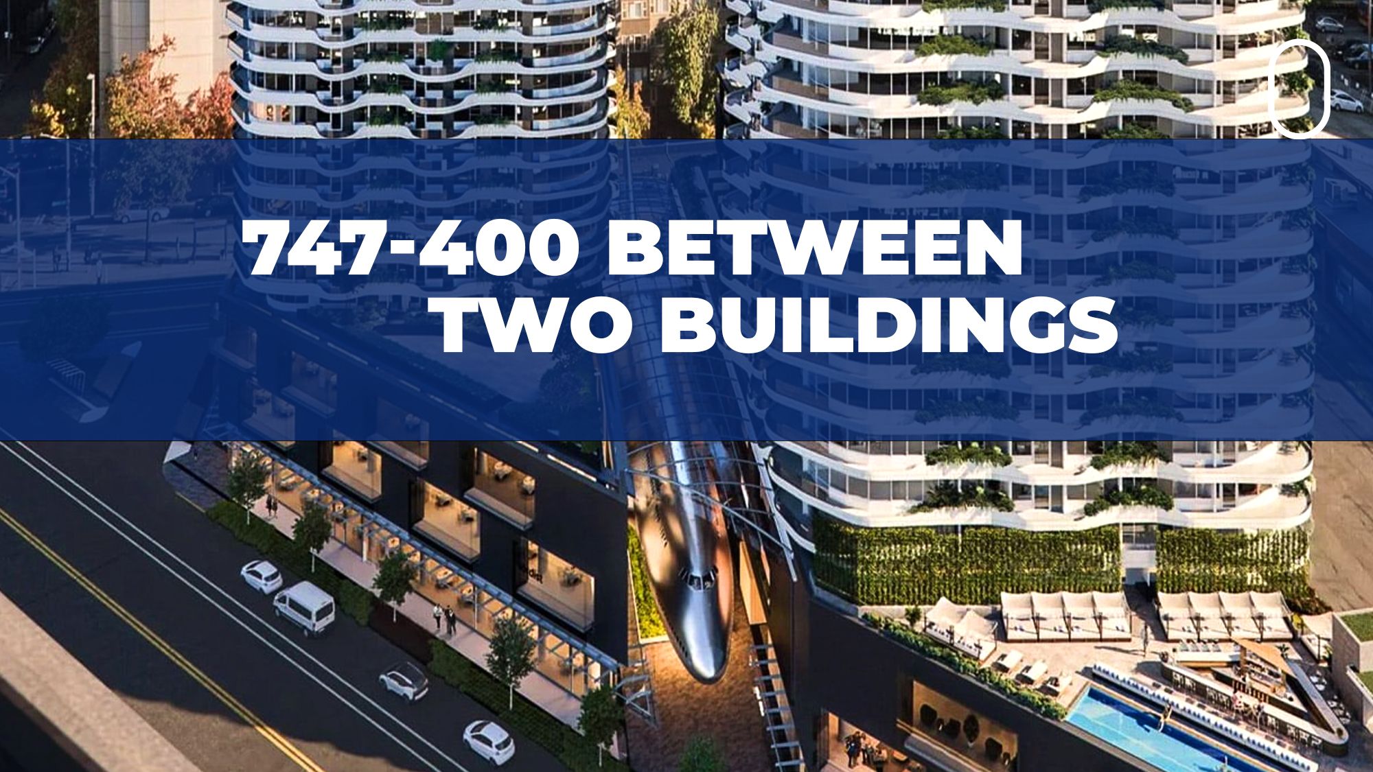 Former United Boeing 747 literally wedged between two Seattle skyscrapers
