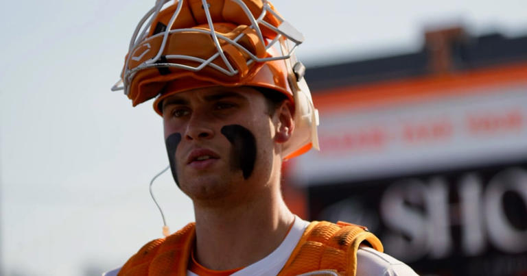 Tennessee catcher Stone Lawless being evaluated for facial injury after ...