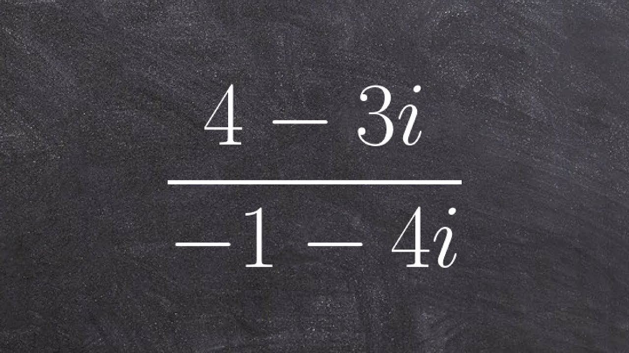 Tutorial - Dividing complex numbers ex 22, (4 - 3i)/(-1 - 4i)