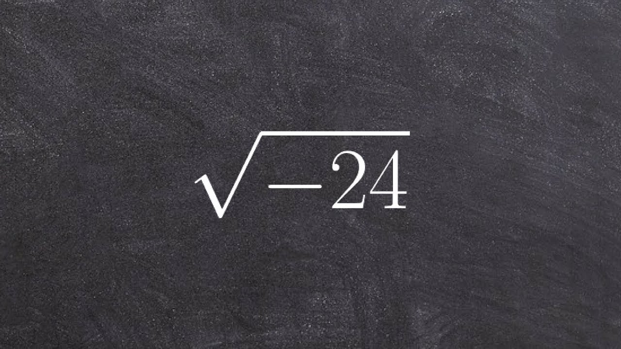 Pre-calculus - Simplifying a radical by using the imaginary unit i ...