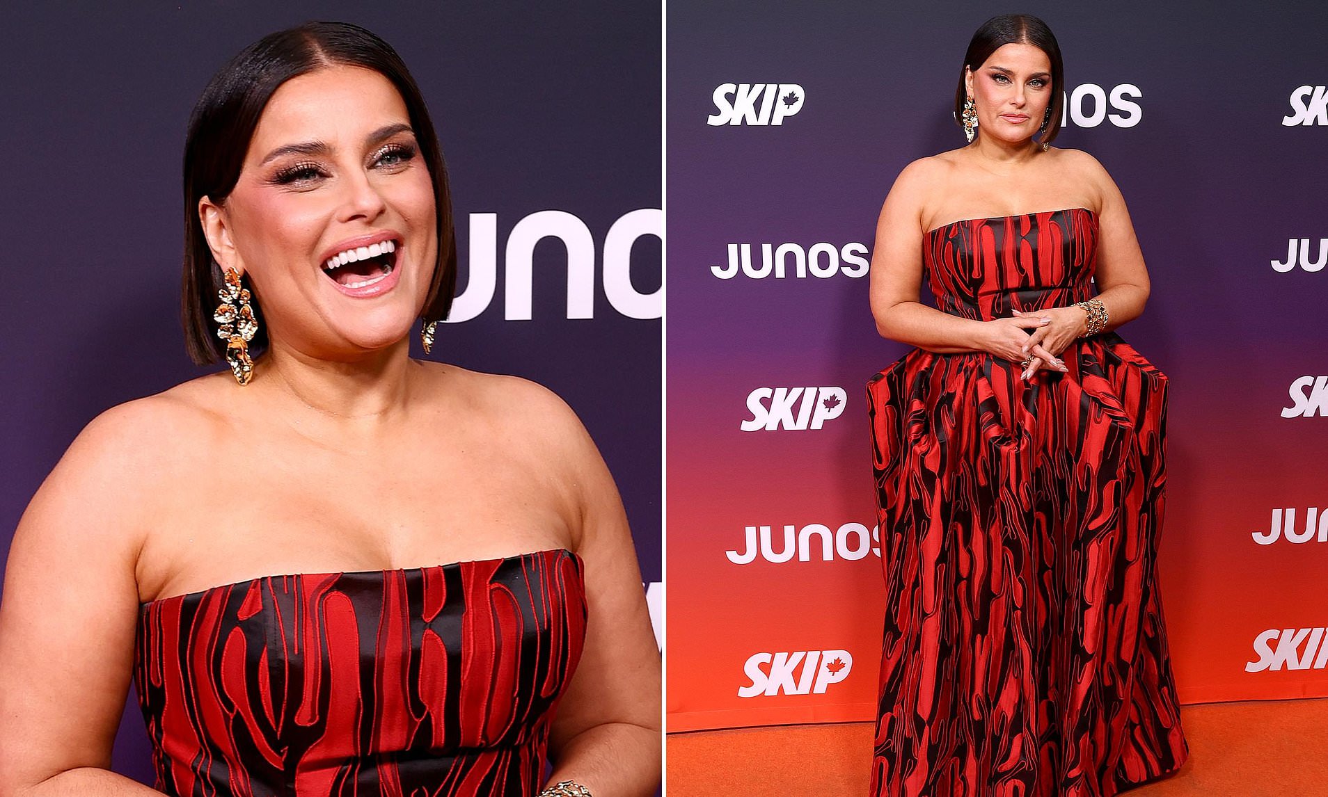 Nelly Furtado turns heads in red corset gown after announcing return to ...