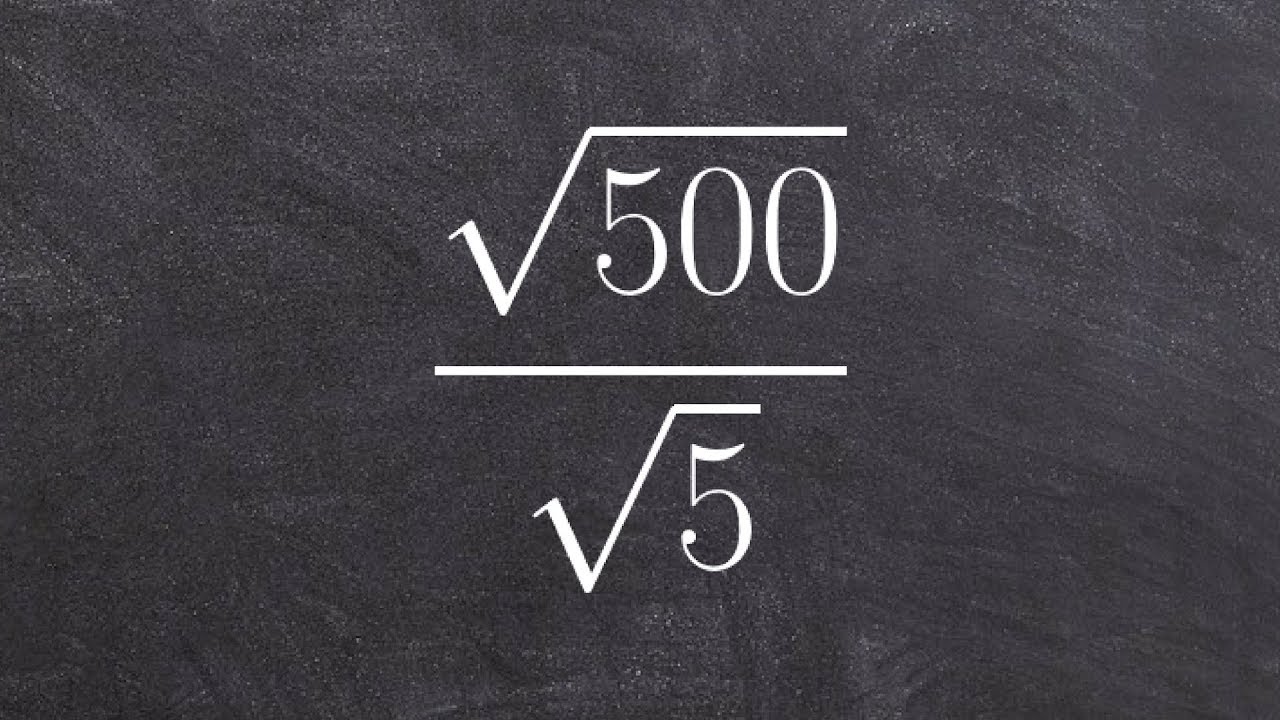 Learn how to divide the square root of two numbers