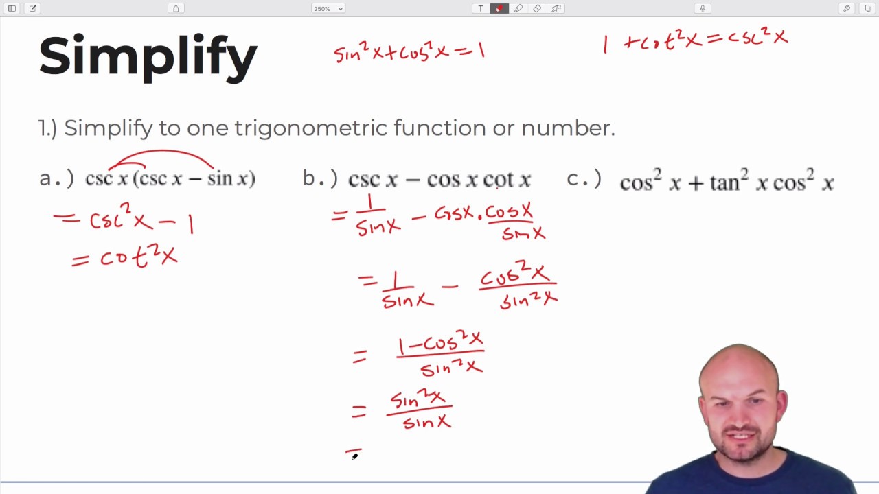 Verify trigonometric identities | Analytic trig | Pre-calculus
