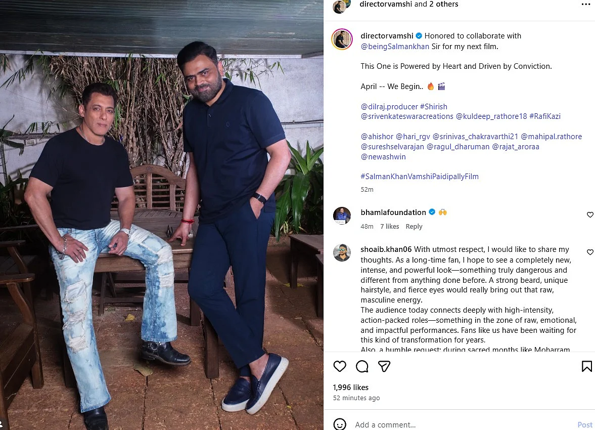 Salman Khan's next is action drama with 'Varisu' director Vamshi Paidipally