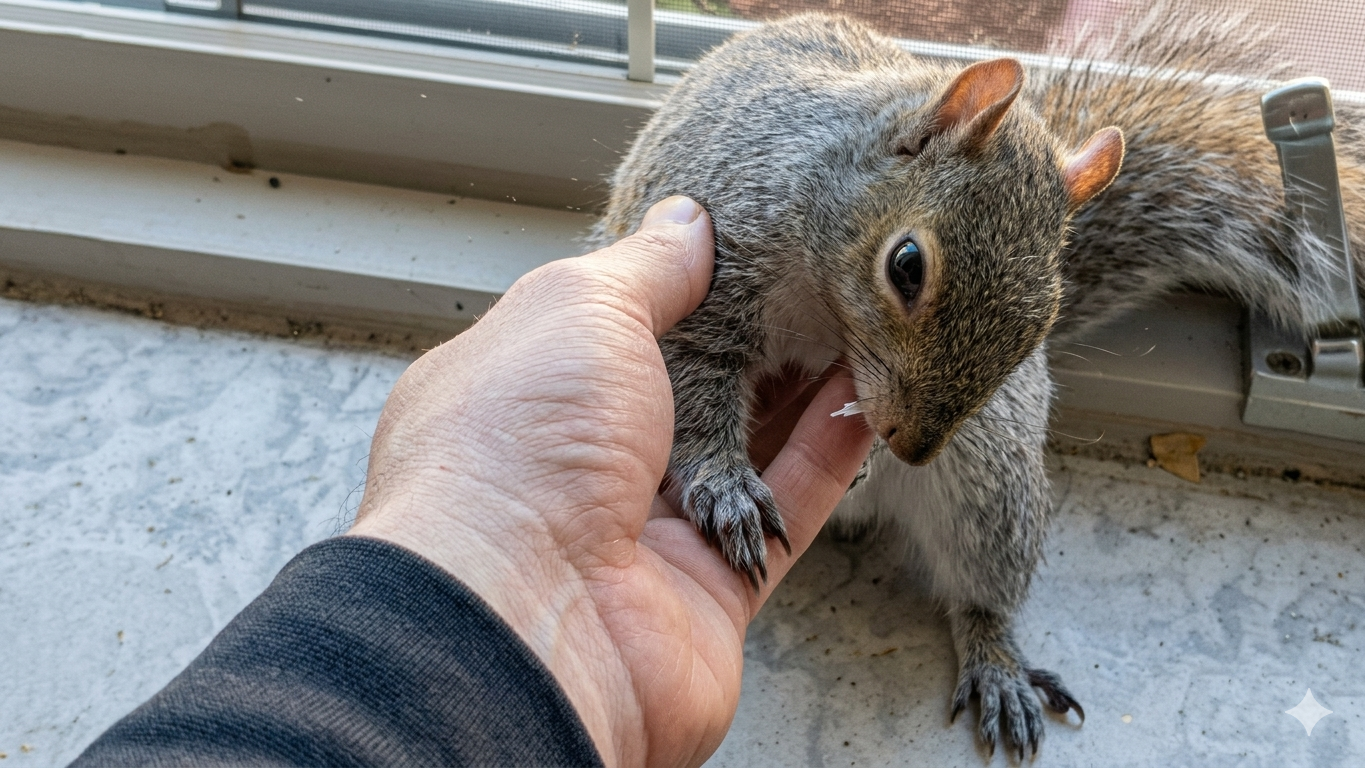 This squirrel could have left anytime - but she chose him forever