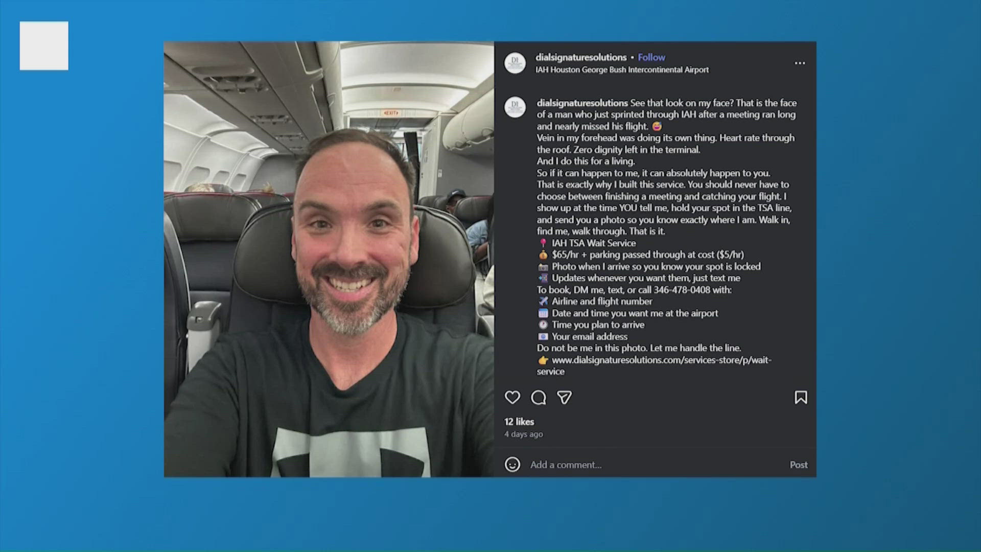 Man hires 'line sitter' at Houston airport
