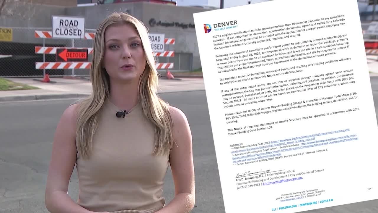 Denver notice outlines repair timeline for collapsed city parking garage