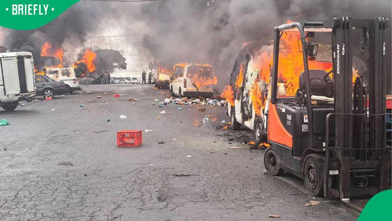 Violence erupts in Kugompo City as protesters set vehicles alight ...
