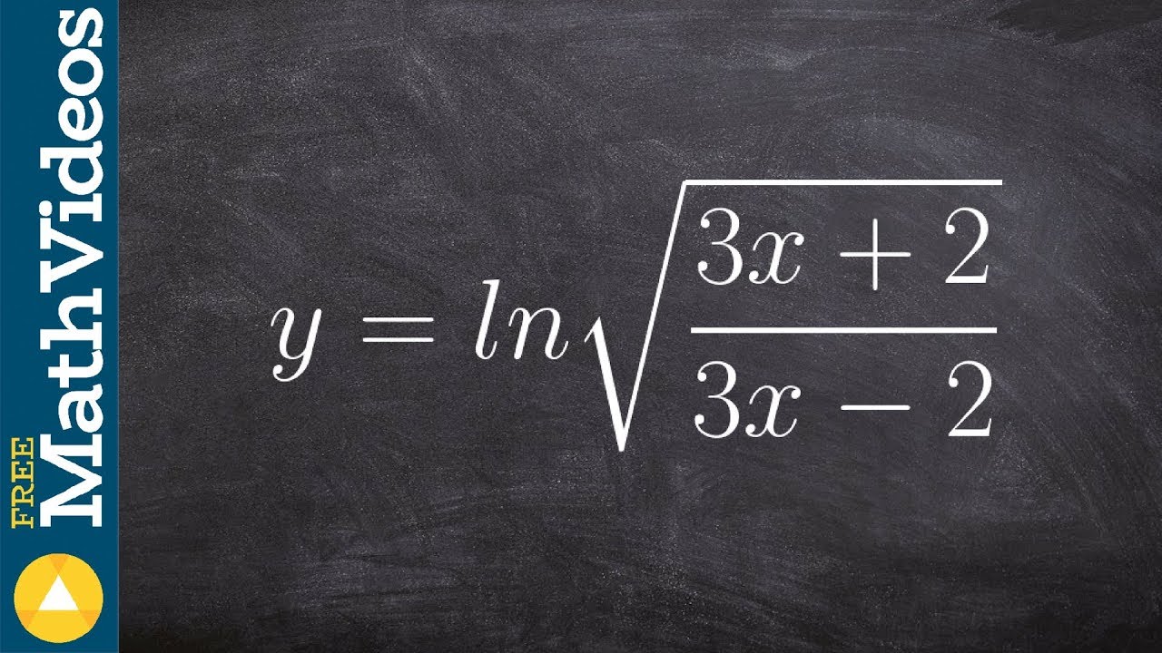 Find the derivative by using the properties of logarithms
