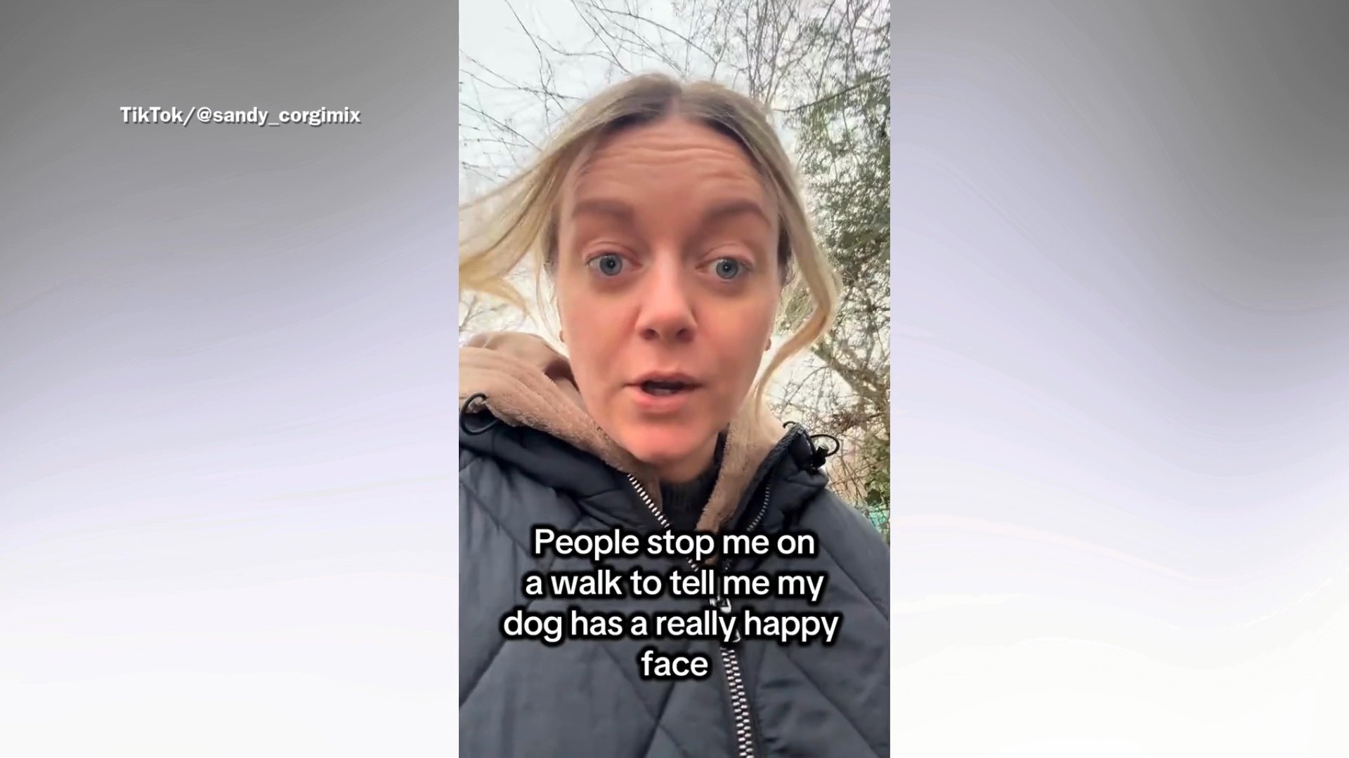 Woman constantly stopped by strangers about rescue dog’s happy face