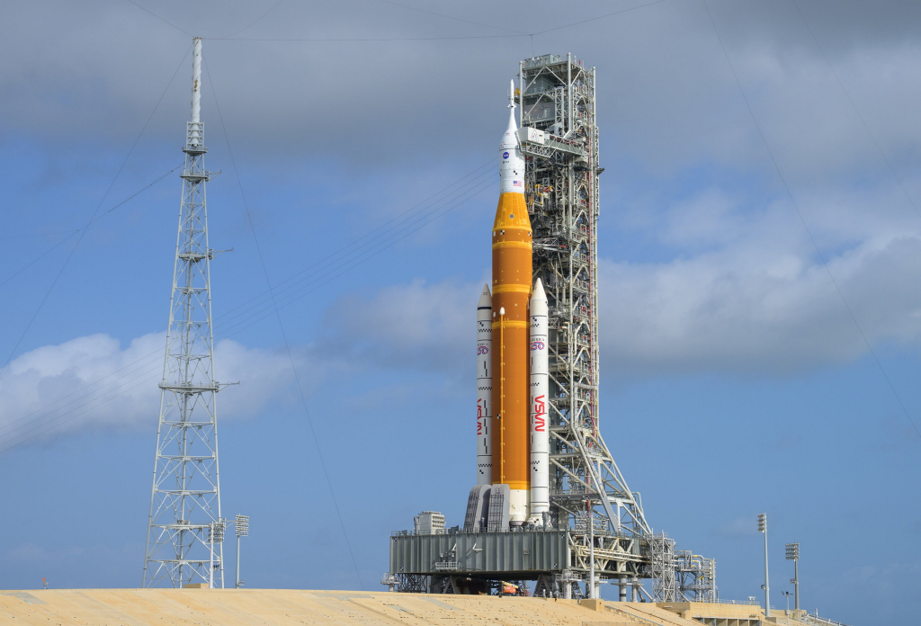 NASA rocket almost ready for blast off to the moon