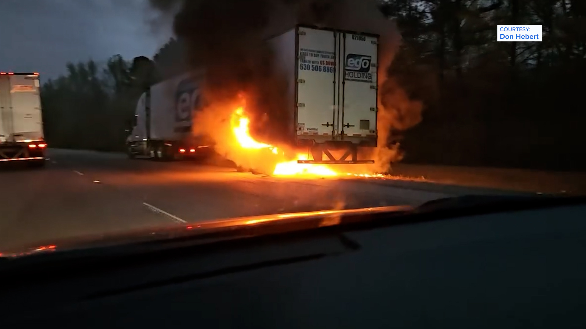 18-wheeler fire on I-65 prompts emergency response