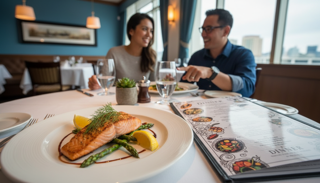 Dinner experience at Blu Restaurant on Celebrity Equinox cruise ship