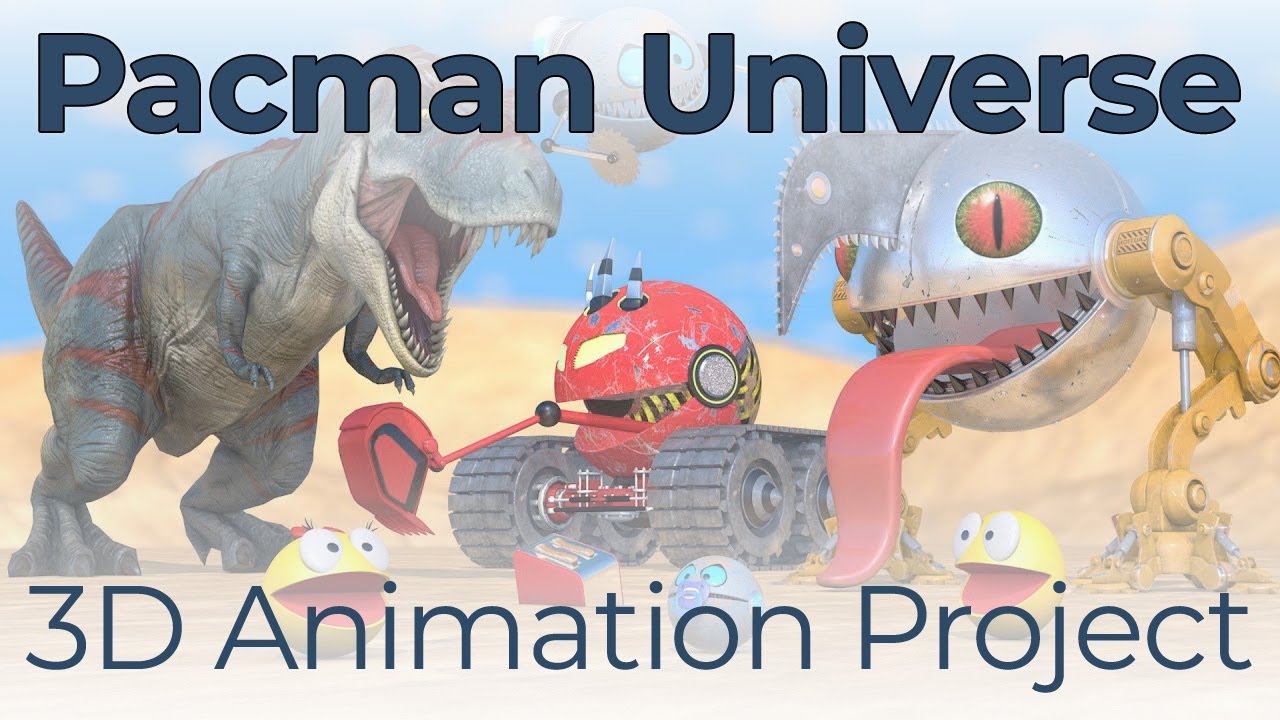 Pacman & baby robot Pacman vs excavator robot & long-tongued walking ...