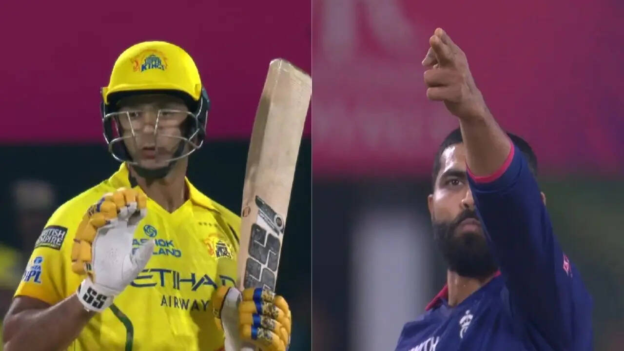 From teammate to rival: Ravindra Jadeja gives 'gun' send-off to Shivam ...
