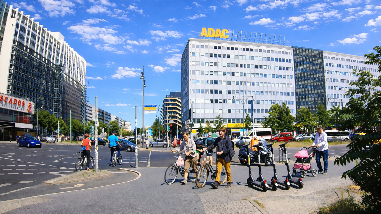 Walking through Berlin Alexanderplatz urban life Germany (4K)