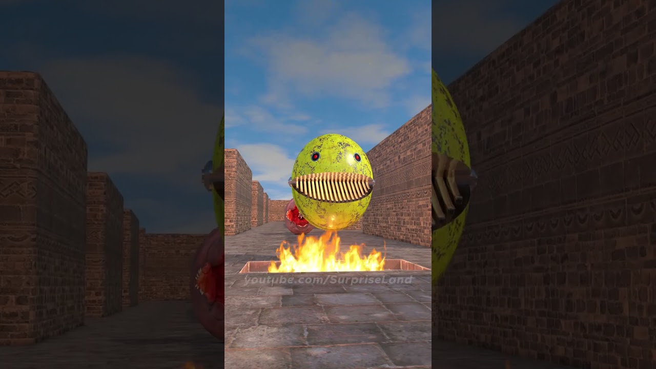 Robot Pacman tries to escape from Slug Monster 🔥 #shorts #pacman # ...