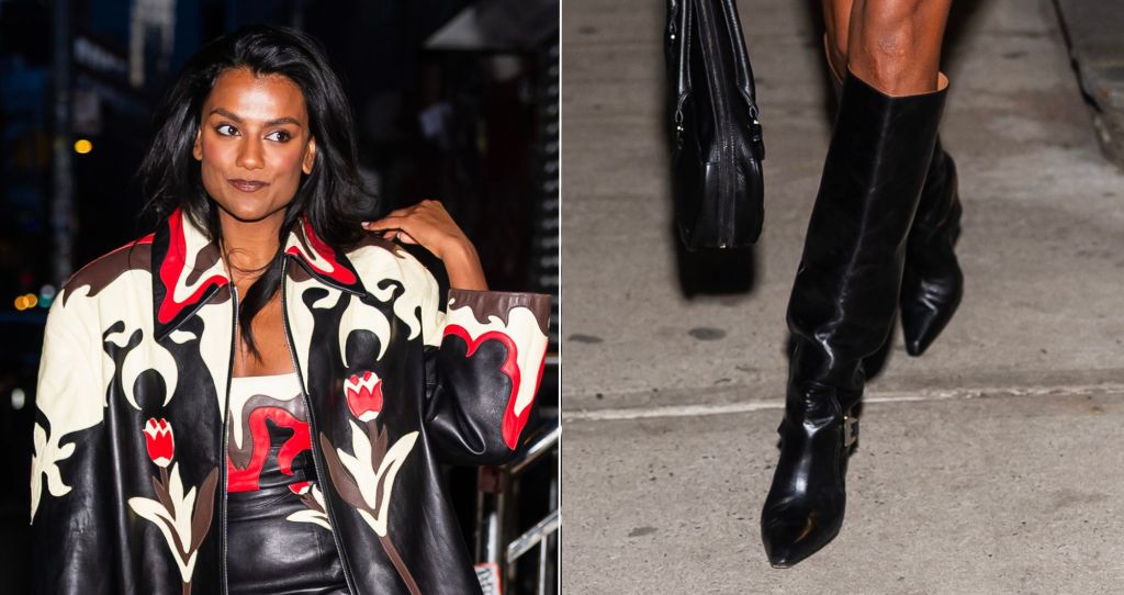 Simone Ashley celebrates her birthday in Paris Texas knee-high boots