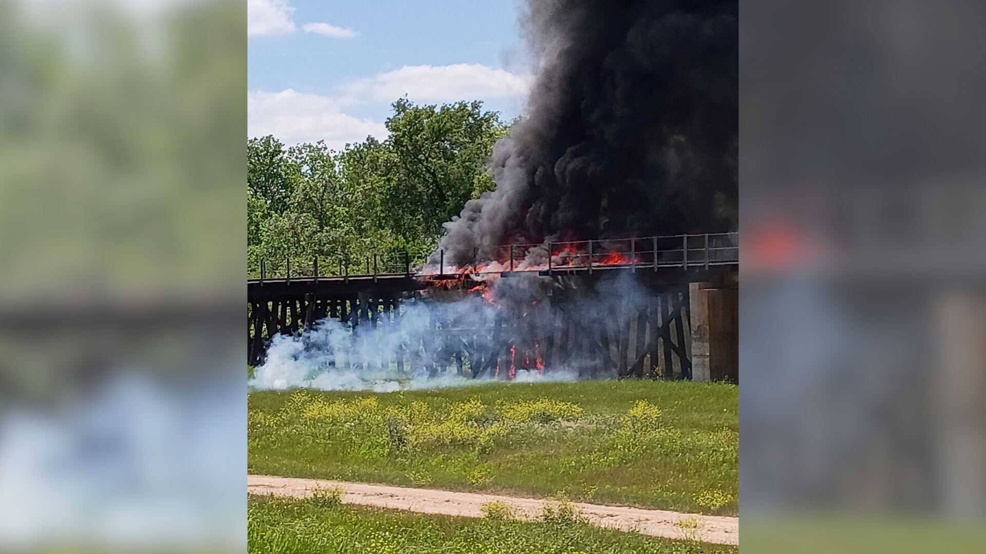 Train traffic resumes following a fire along Union Pacific tracks near ...