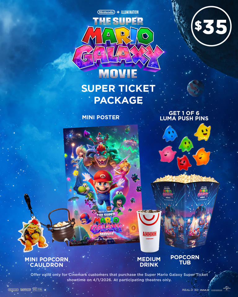Cinemark unveils exclusive merchandise for 'Super Mario Galaxy Movie ...