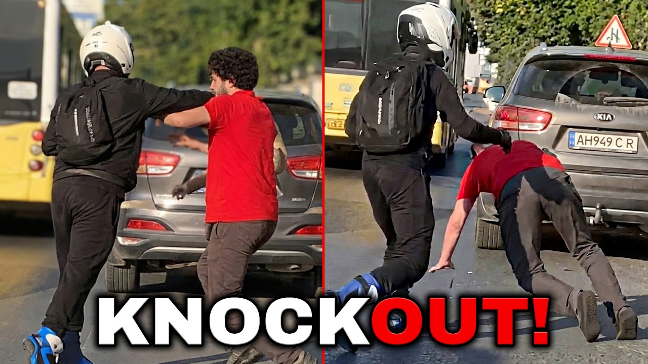 Bikers fight back against crazy driver