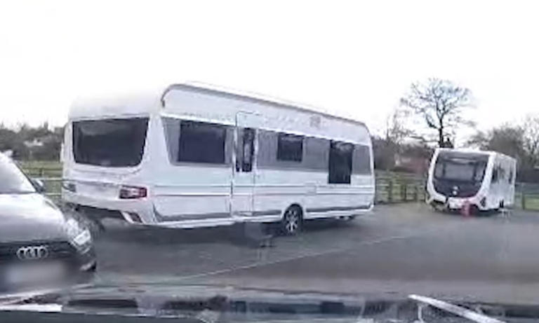 Travellers pitch up their caravans and trucks in popular country park ...