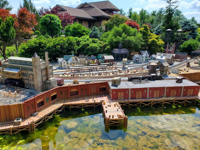 This one-acre Indiana railway garden features seven G-gauge trains ...