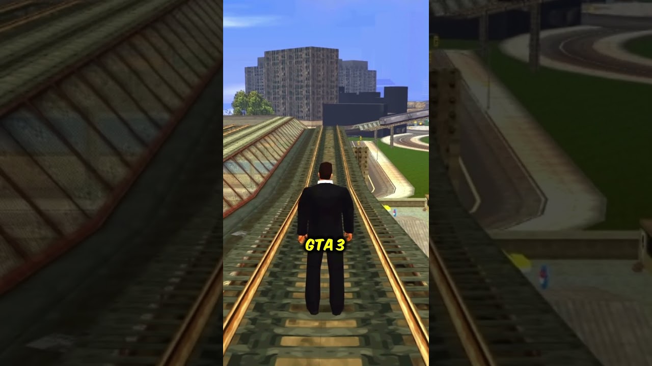 What happens if you hit the train in every GTA games ? #videogames # ...