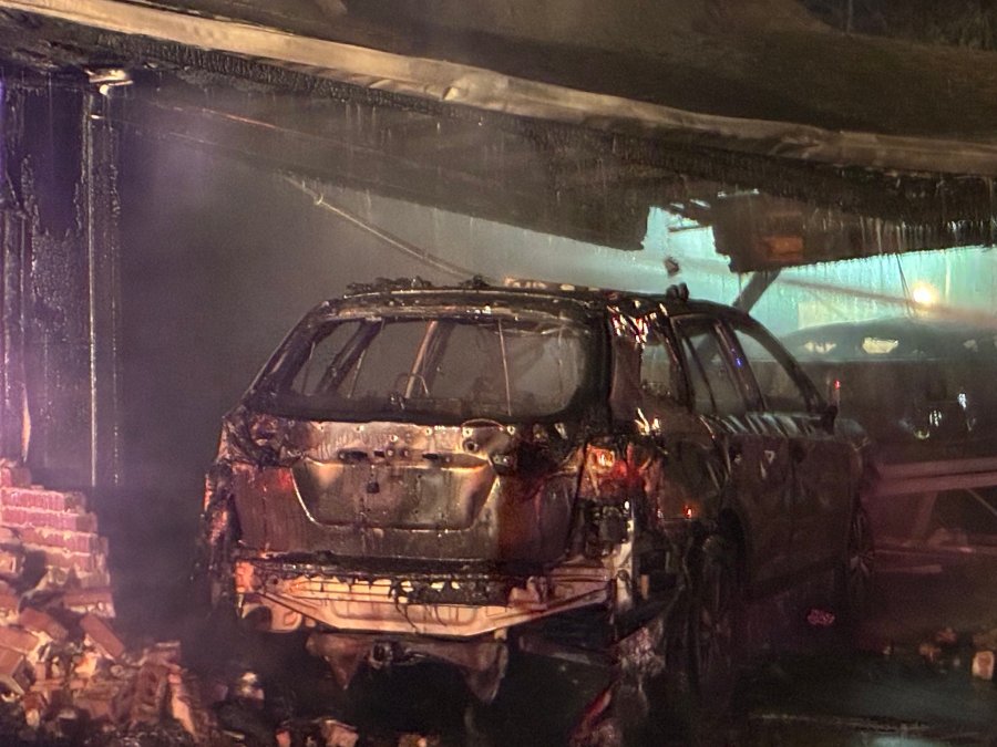 Stolen vehicle crashes into garage causing fire, partial collapse after ...