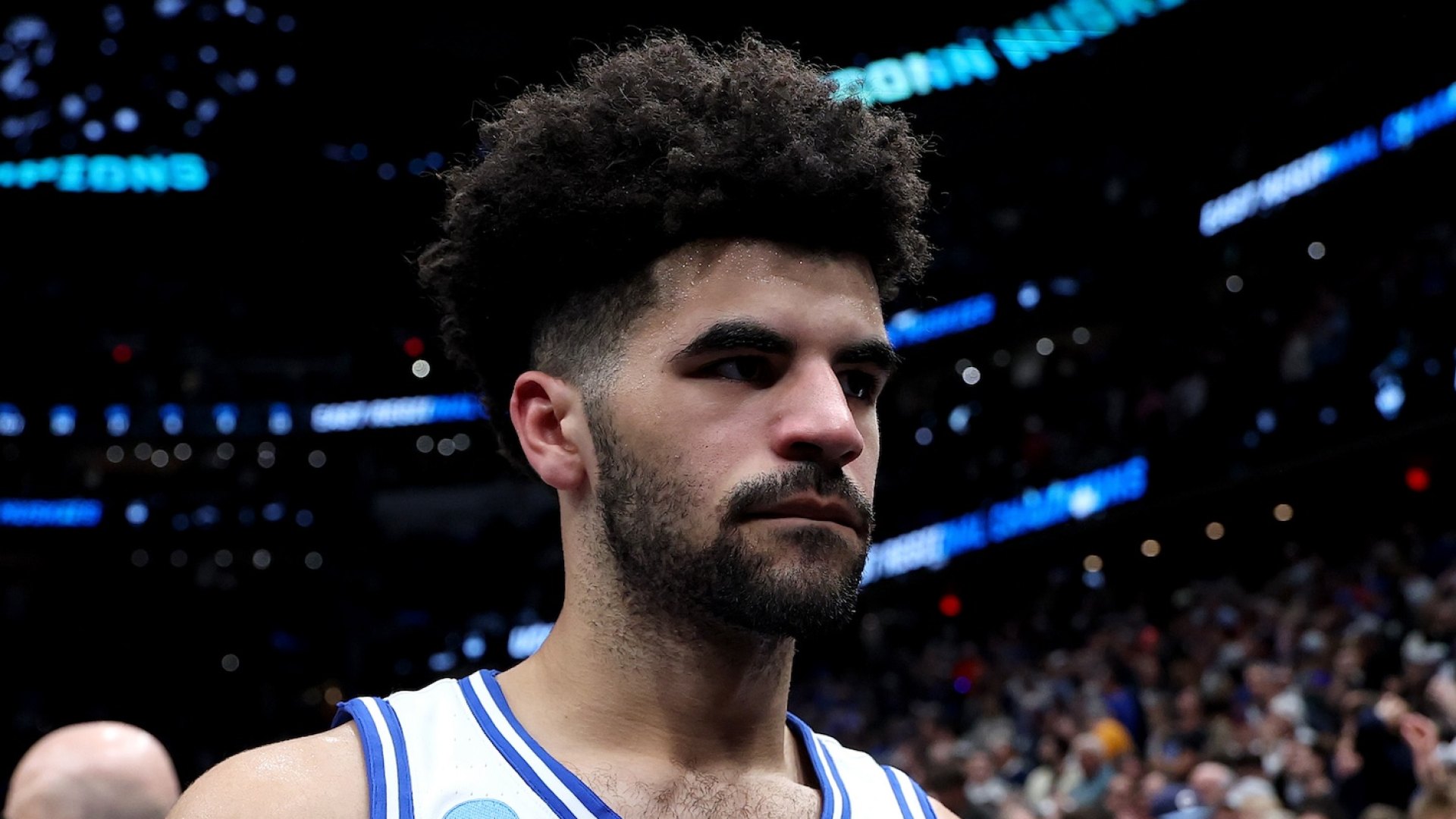 Duke's Cayden Boozer emotionally reacts after mistake led to wild UConn win