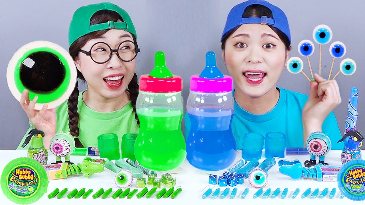Tantangan makanan biru vs makanan hijau Dona
