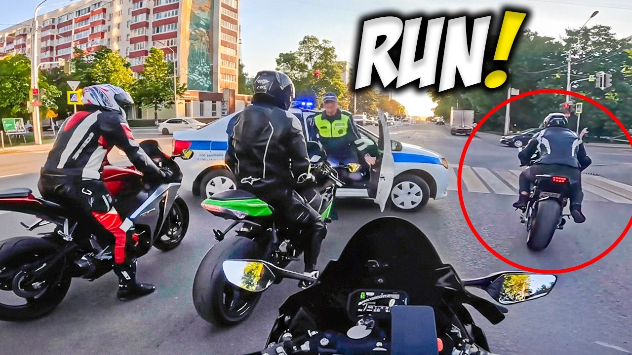 Aggressive cop vs biker | Police chase with motorcycles | 2025