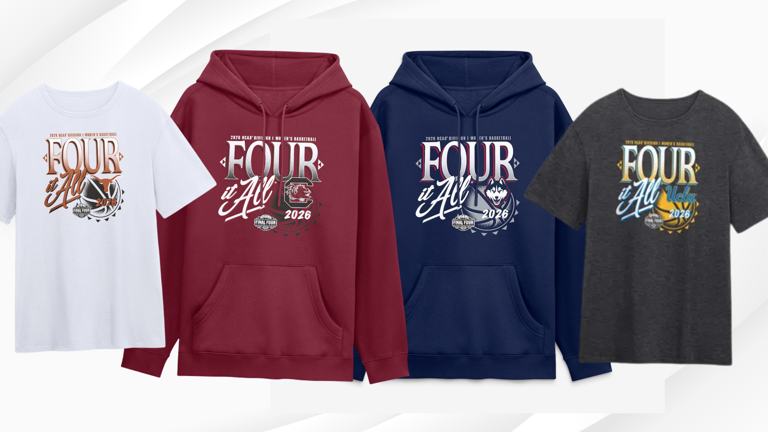 Shop 2026 NCAA women's Final Four team gear, shirts, sweatshirts