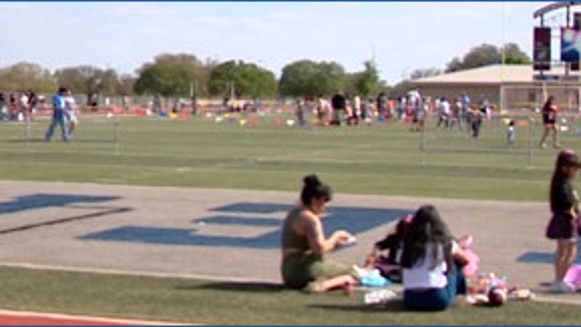 Easter egg hunt at Edgewood Veterans Stadium