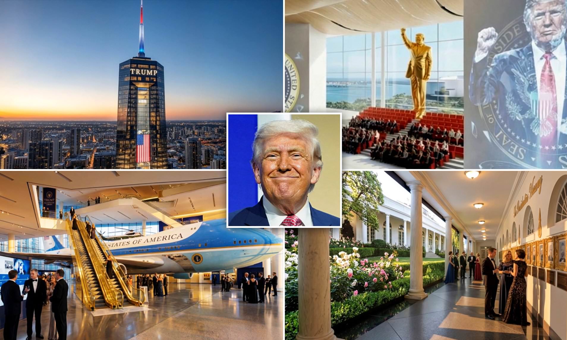 Trump teases design for 50-story presidential library complete with ...