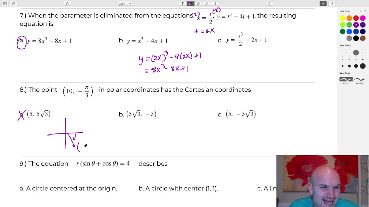 Quiz answers - applications of trigonometry #2