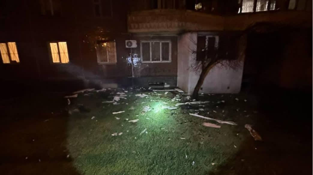One injured and fire breaks out as Russian drones hit high-rise ...