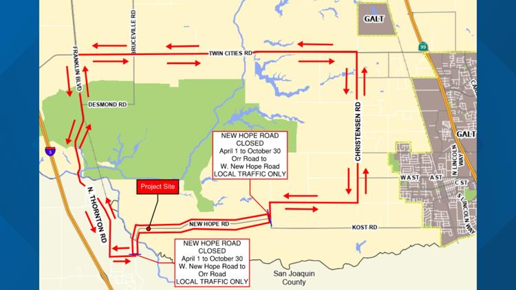 Sacramento's New Hope Road Bridge to close for replacement until December