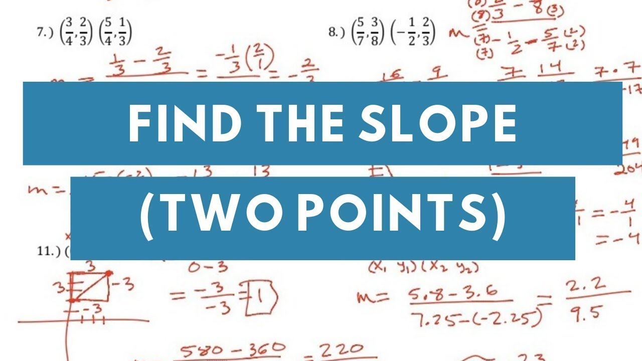 Find the slope between two points | 12 examples | Free math videos